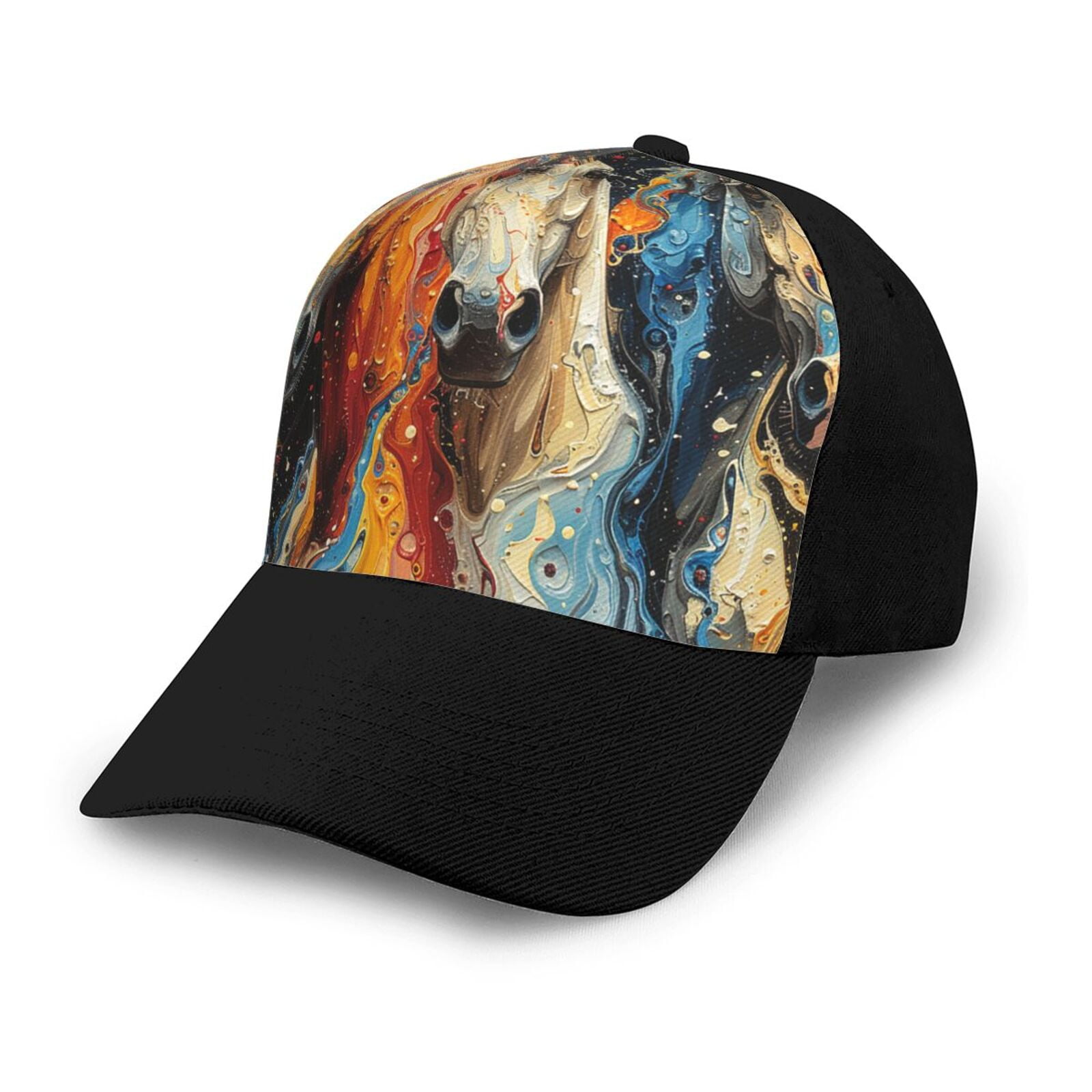 Adjustable Baseball Cap Trucker Hat Fashion Snapback Dad Hats , Horses ...