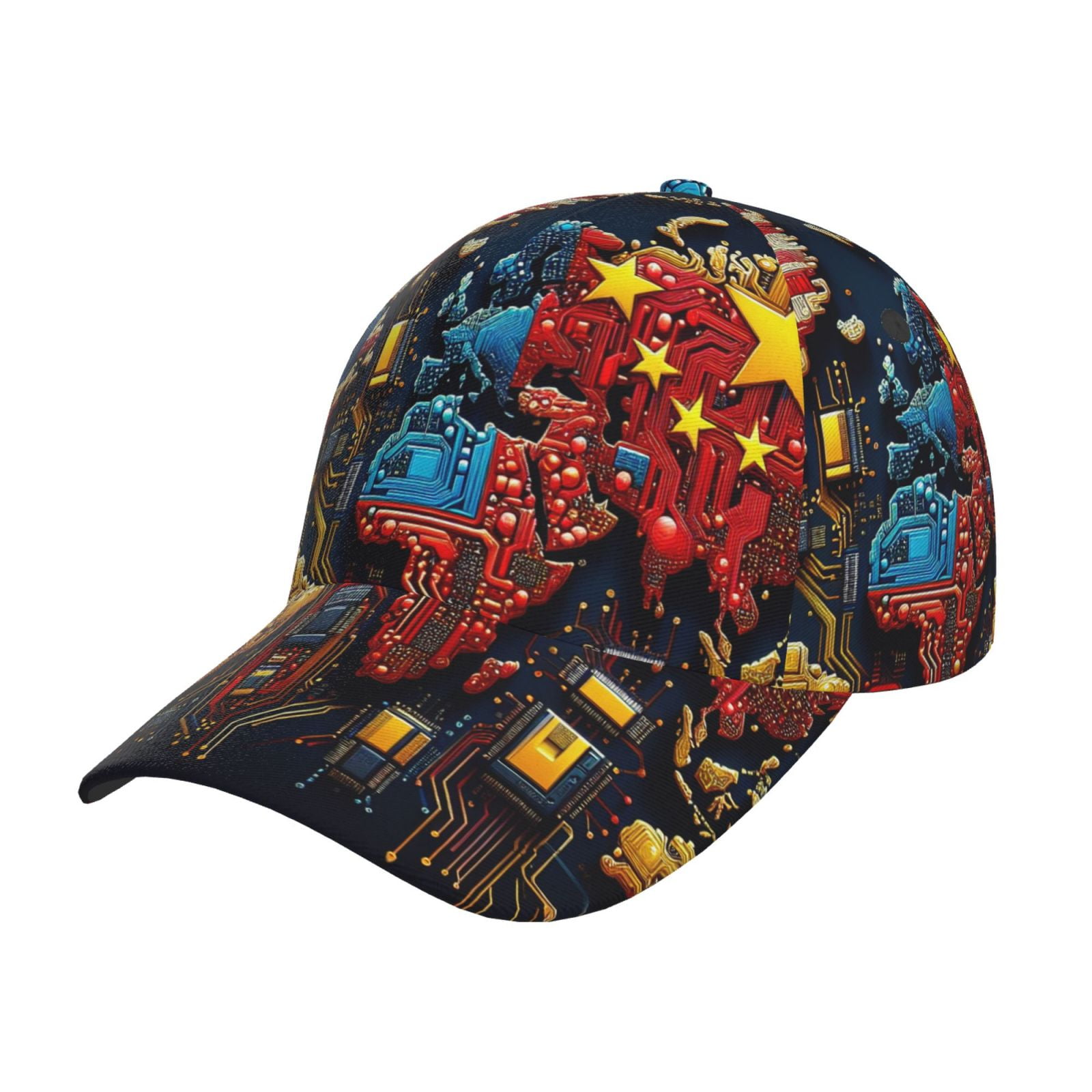 Adjustable Baseball Cap World Map Of Digital Circuits Hats for Men and ...