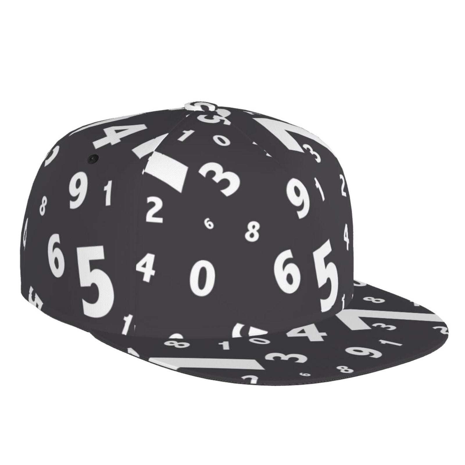 Adjustable Baseball Cap, black math number Flat Bill Trucker Flat Brim ...