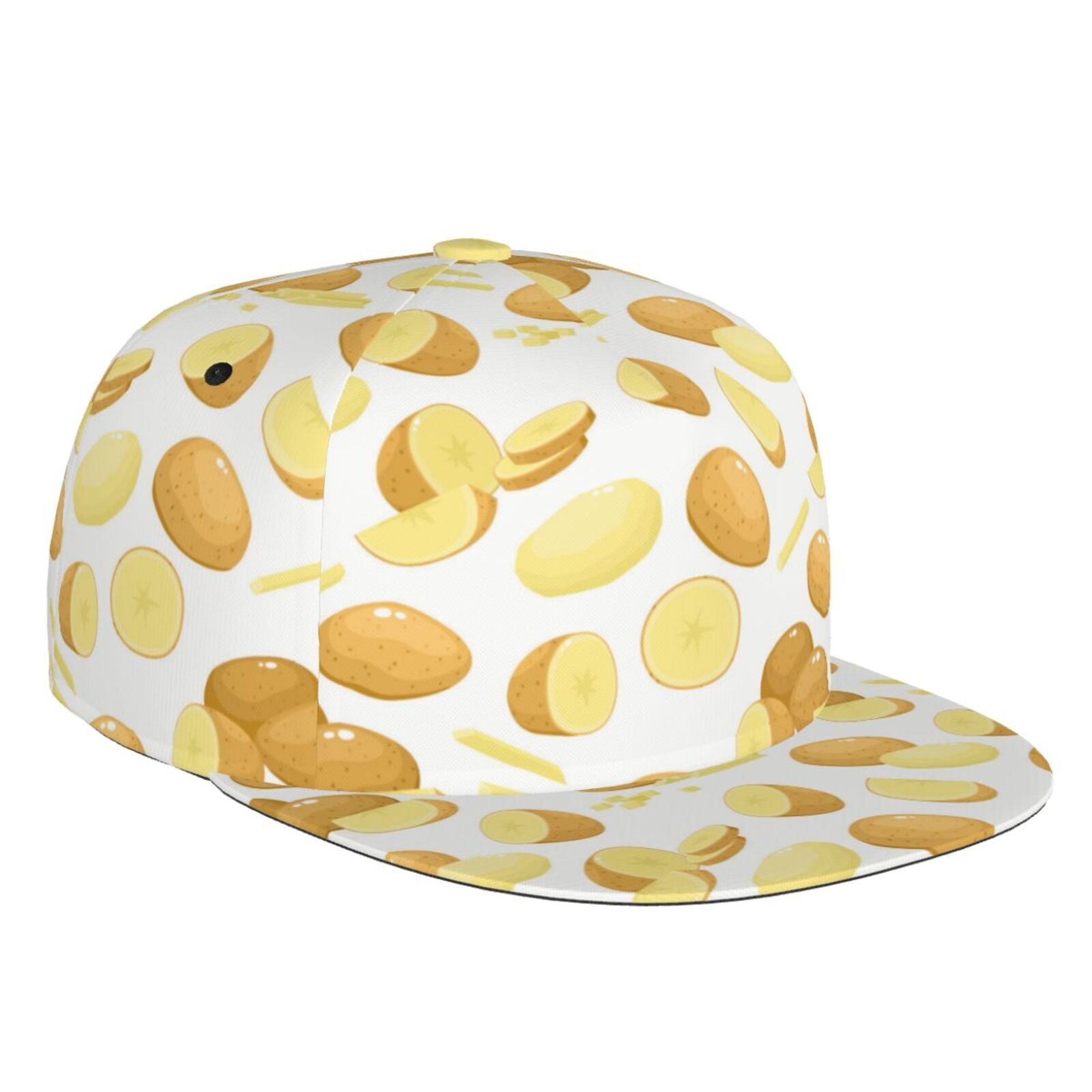 Adjustable Baseball Cap, cartoon Potato Pattern Flat Bill Trucker Flat ...