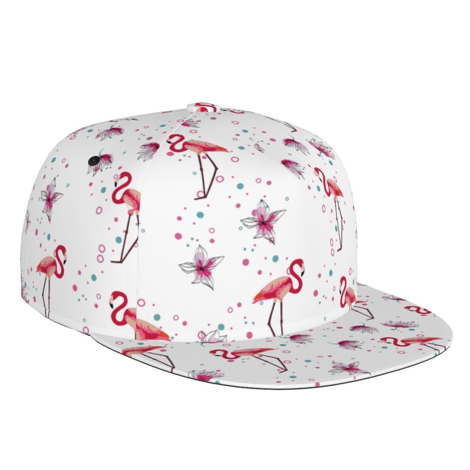 Adjustable Baseball Cap, pink flamingo C Flat Bill Trucker Flat Brim ...