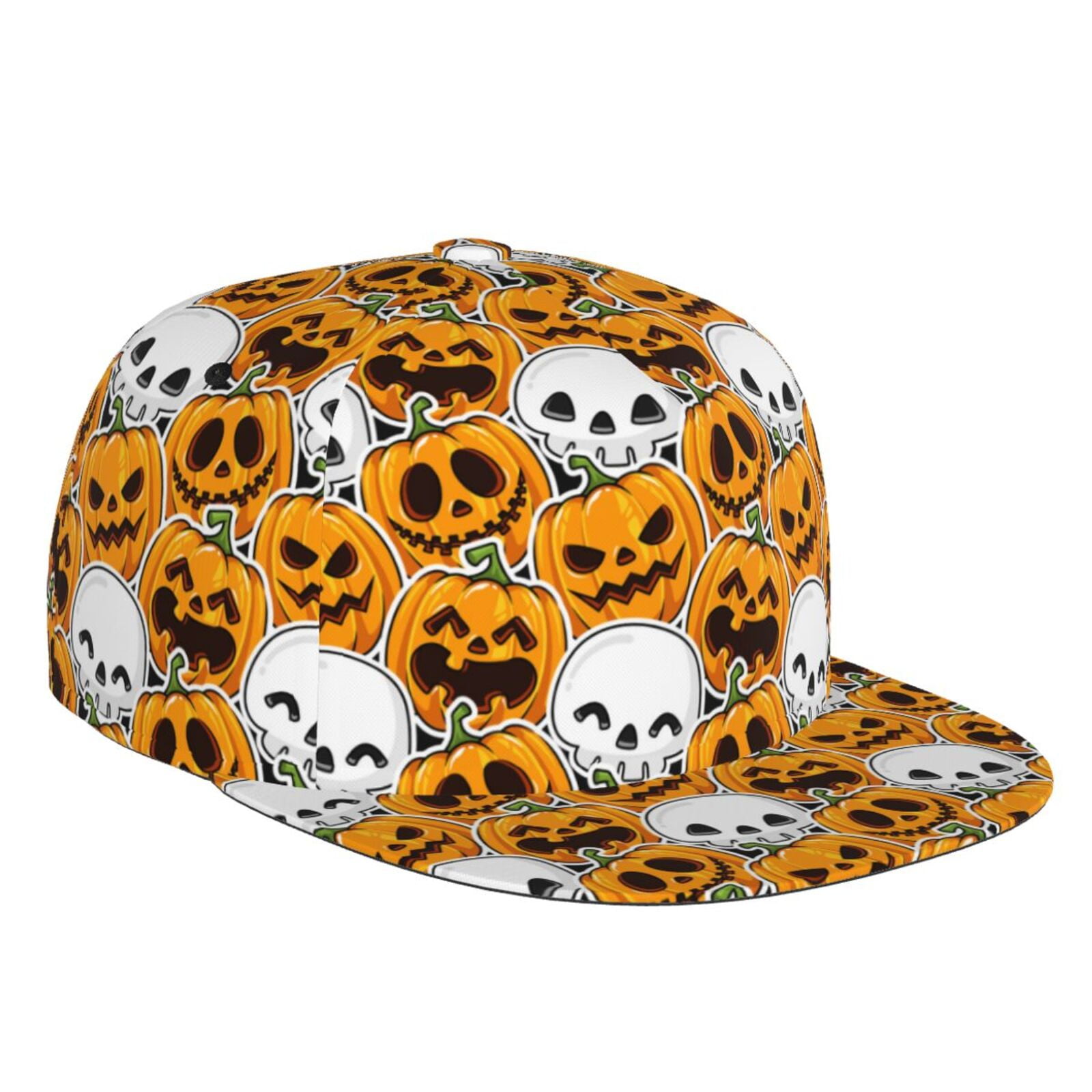 Adjustable Baseball Cap, pumpkins halloween cartoon Flat Bill Trucker ...