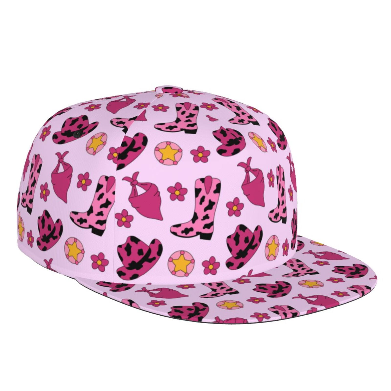 Adjustable Baseball Cap, retro Cowgirl pink Boots hat scarf Flat Bill ...