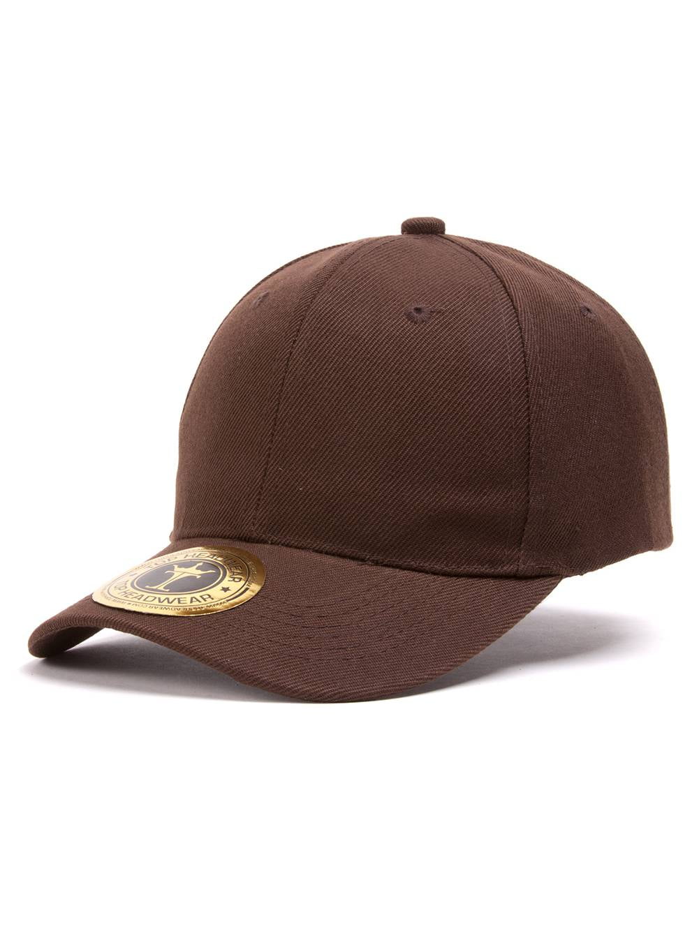 Adjustable Baseball Structured Cap Hat, Brown - Walmart.com
