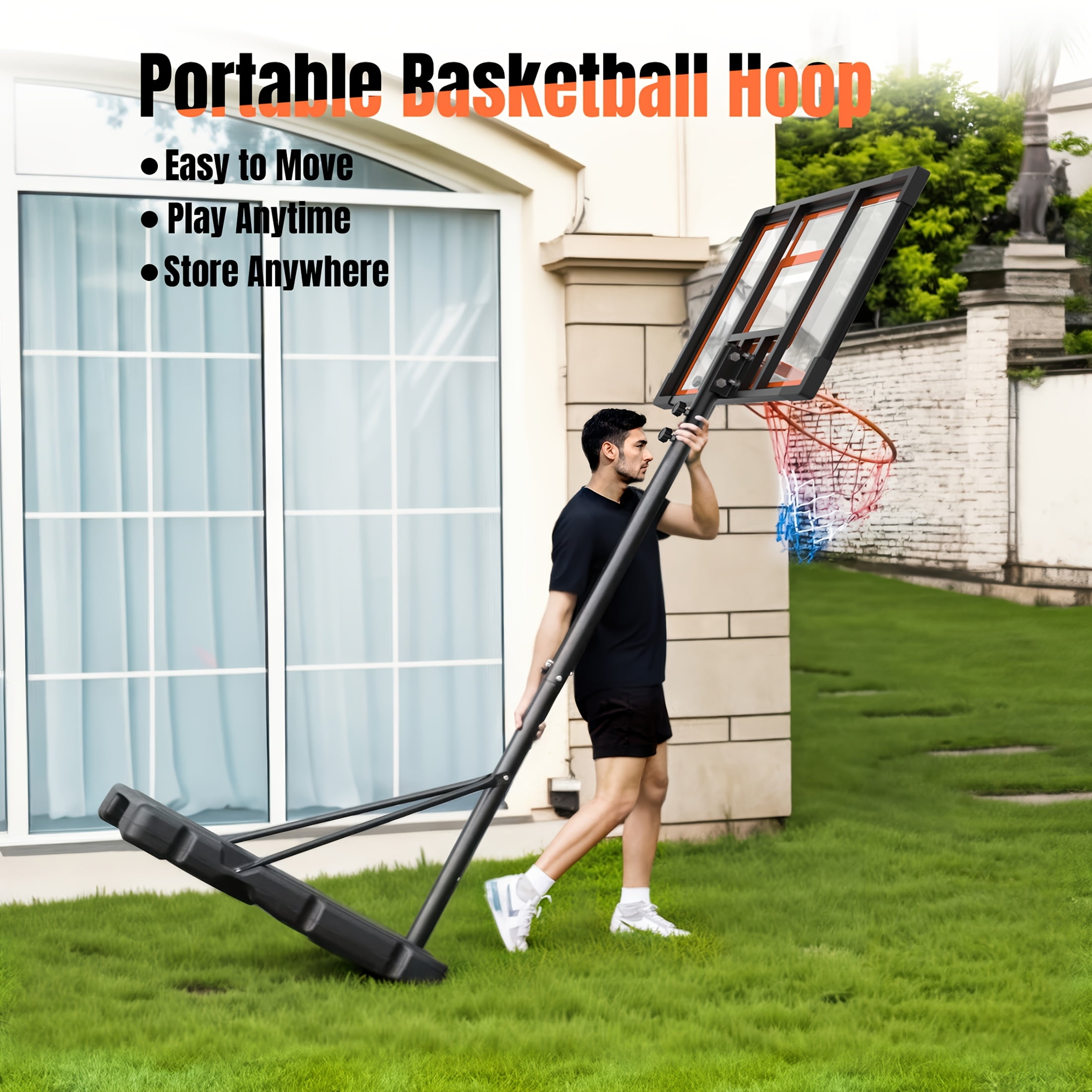 Adjustable Basketball Hoop Outdoor 10FT, Basketball Portable Hoops ...