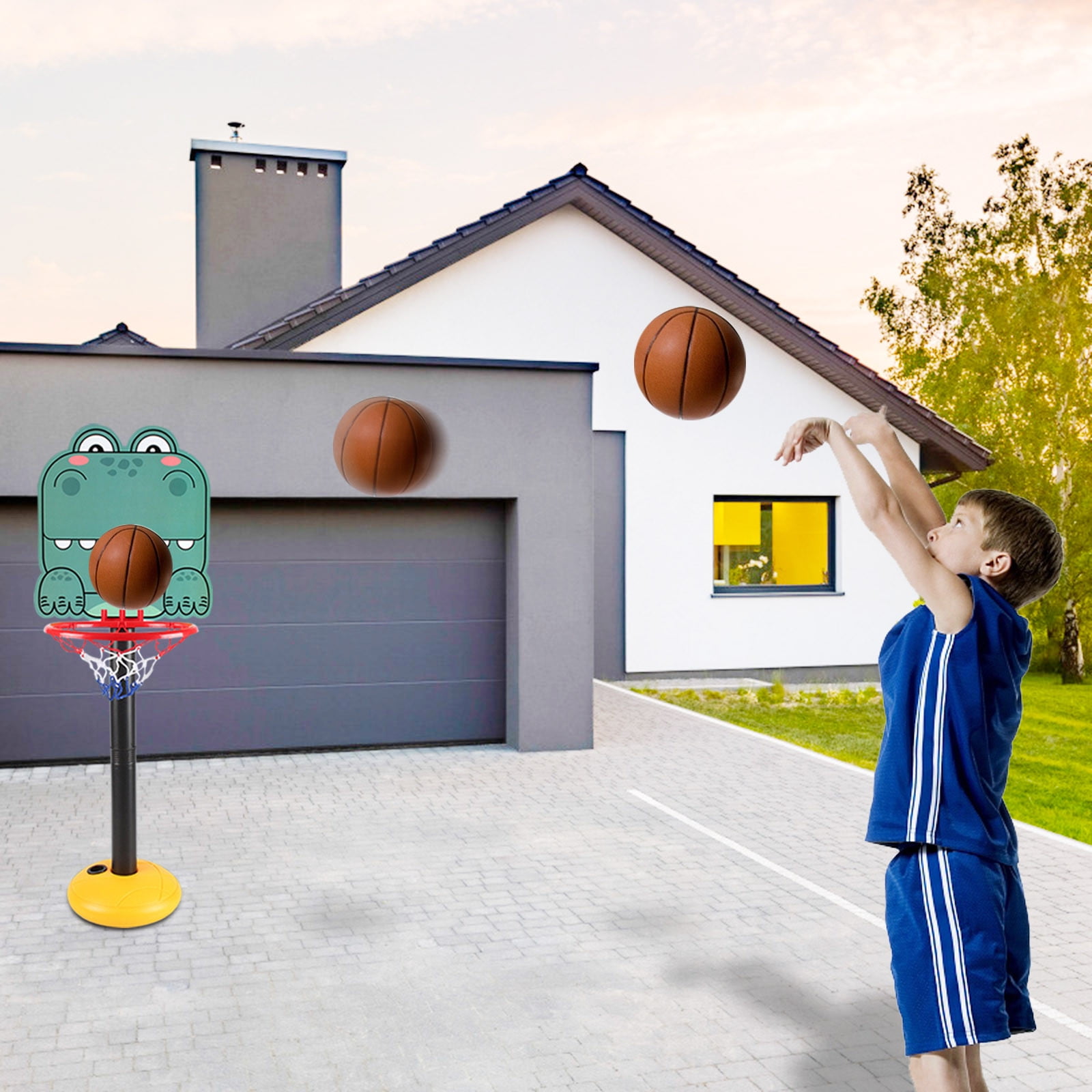 Adjustable Basketball Hoop Stand for Kids Ages 3-12, Indoor Outdoor ...