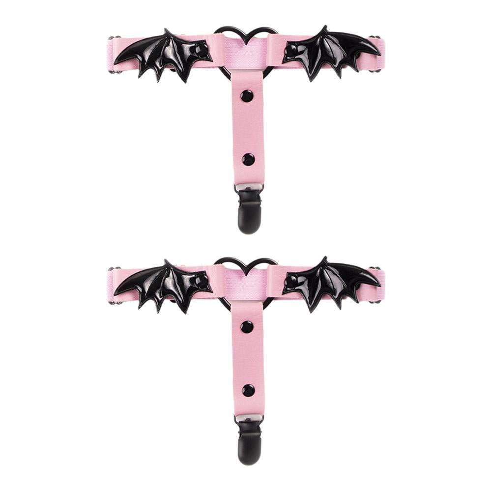 Adjustable Bat-Shaped Leg Garter with Slip Clips, dark punk style ...