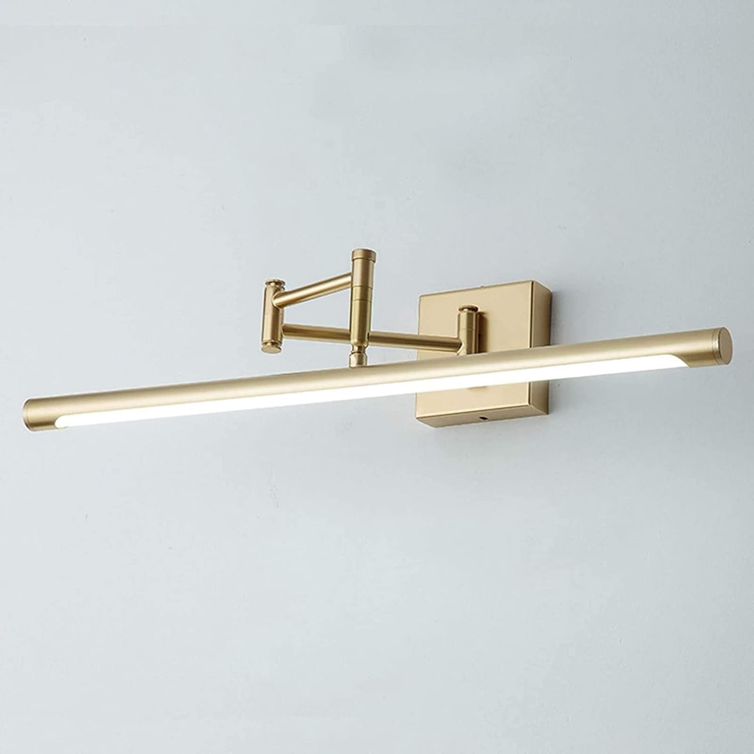 Adjustable Bathroom Mirror Lights,Golden Swing Arm Mirror Light,Modern ...