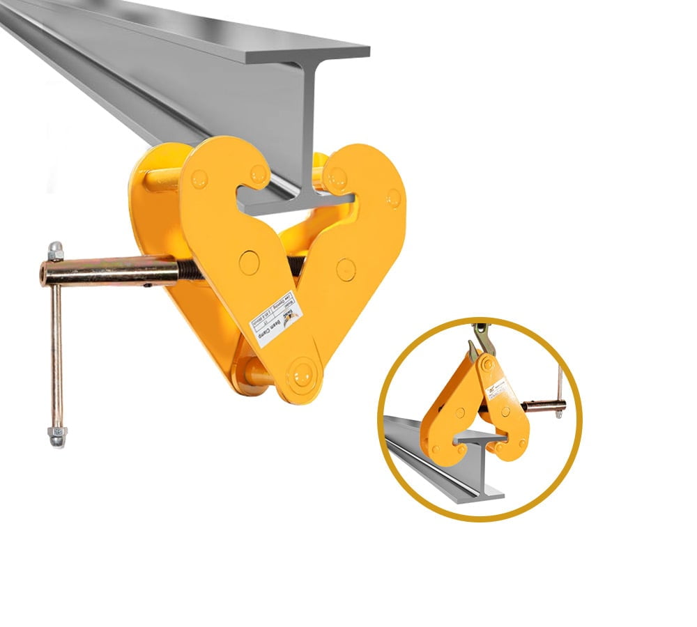 Adjustable Beam Clamp Yellow, 1 Ton / 2204 LB Working Load Limit with ...