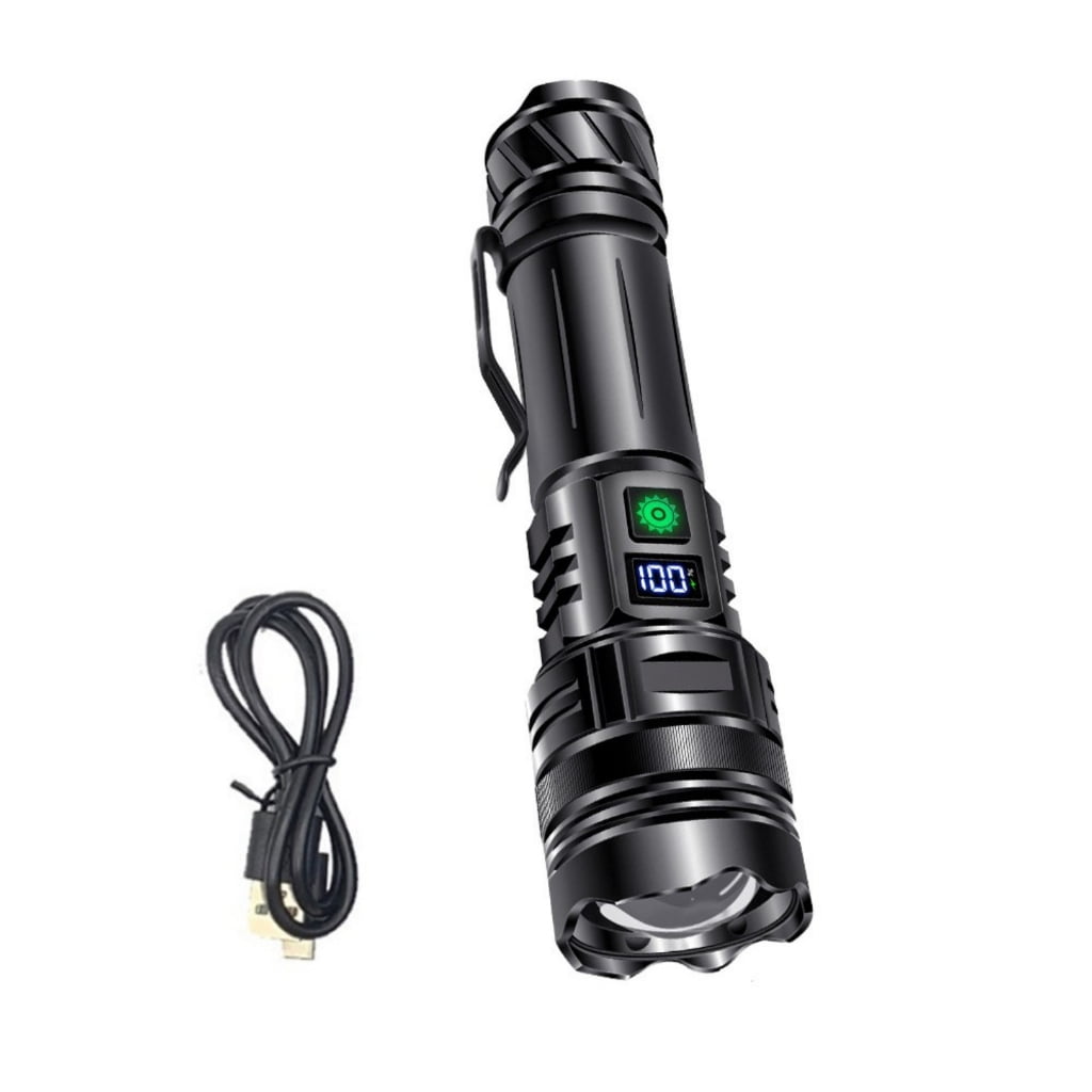 Adjustable Beam Flashlight with Digital Charging Display Small Aluminum ...