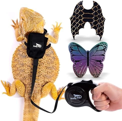 Adjustable Bearded Dragon Leash and Harness Set, Leopard Gecko Leash ...