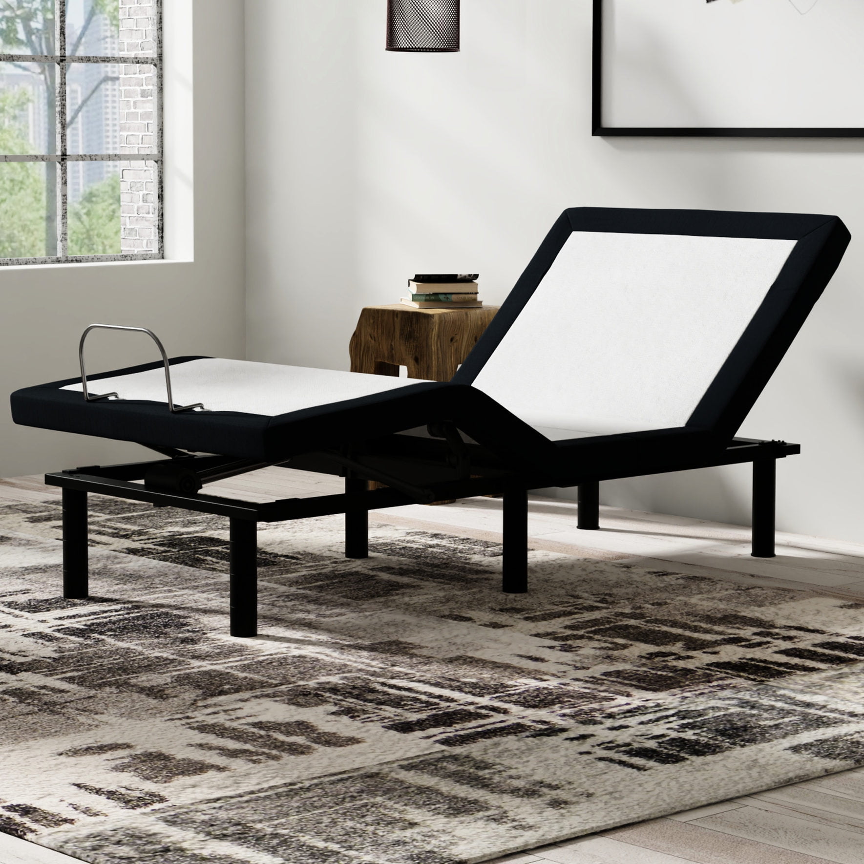 Adjustable Bed Base Model T2 / White + Charcoal, Metal Material, Small ...