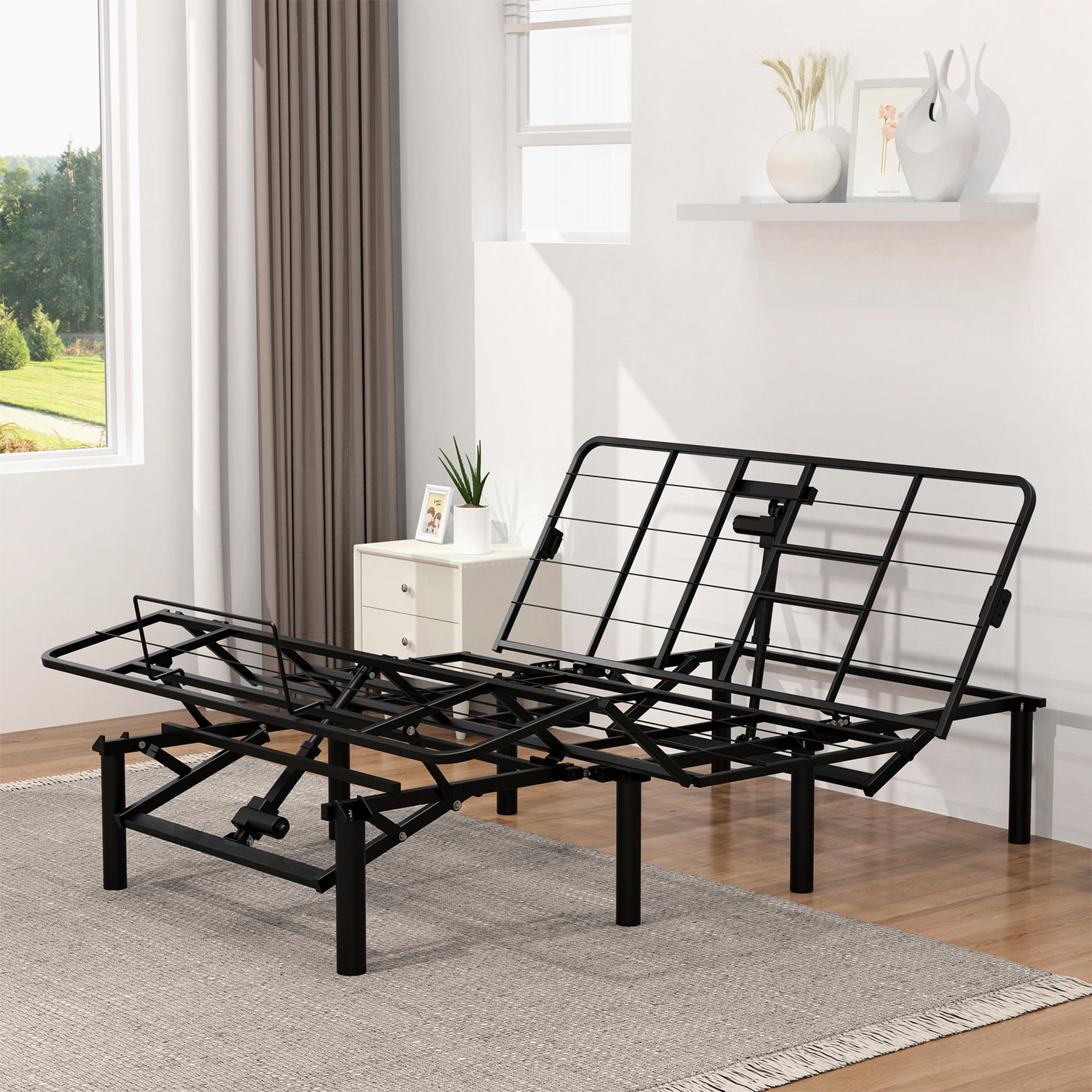 Adjustable Bed Base In Queen, Quiet Motorized, Head And Foot Incline ...