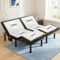 Split King Adjustable Bed Frame with Massage,USB Ports,Head/ Foot Tilt,Remote Control,Meatl Beds ...