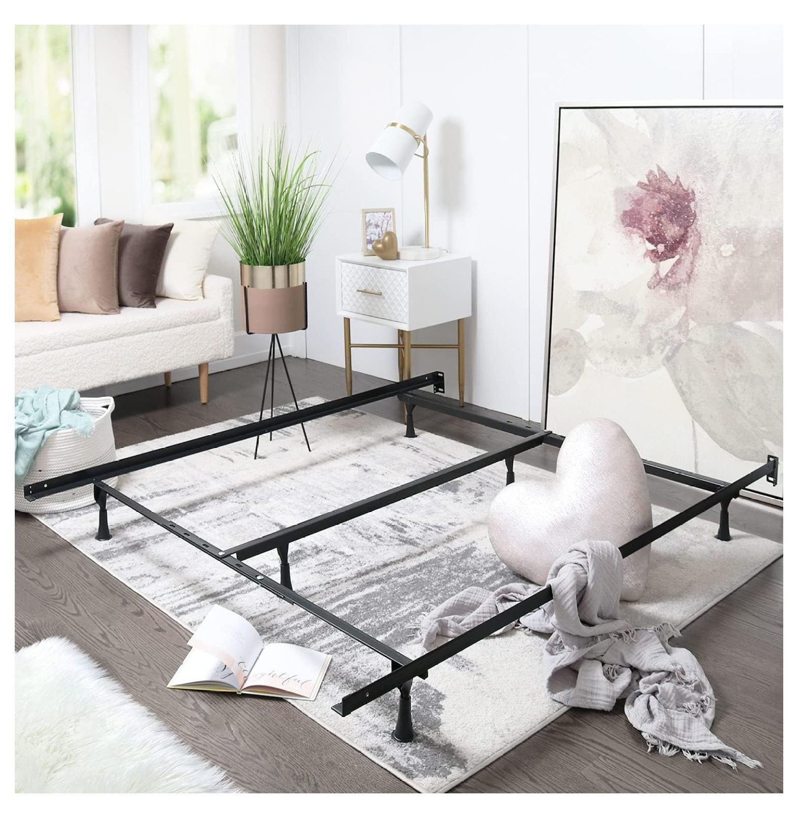 Adjustable Bed Frame - Double Bed Frame Expands to Queen Bed Rails ...