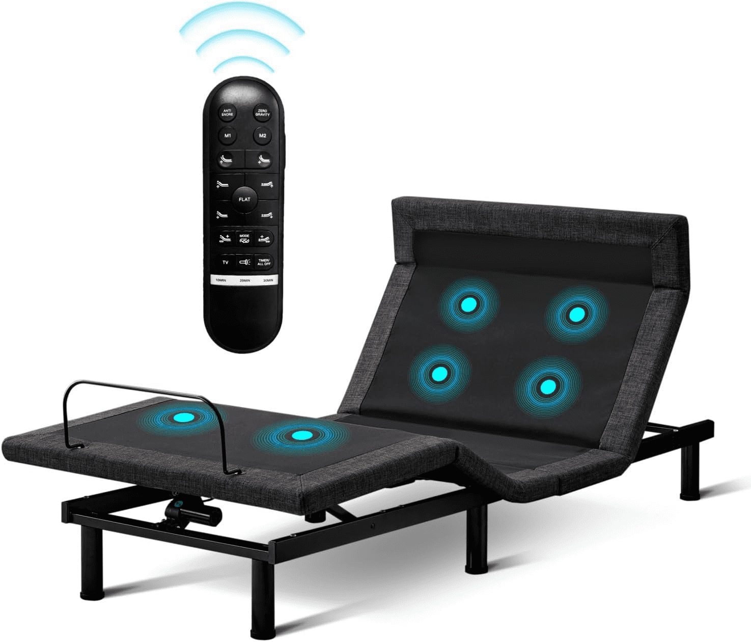 Adjustable Bed Frame , Head and Foot Lift, Head-Pillow-Tilt, Adjustable Beds with Smart APP ...