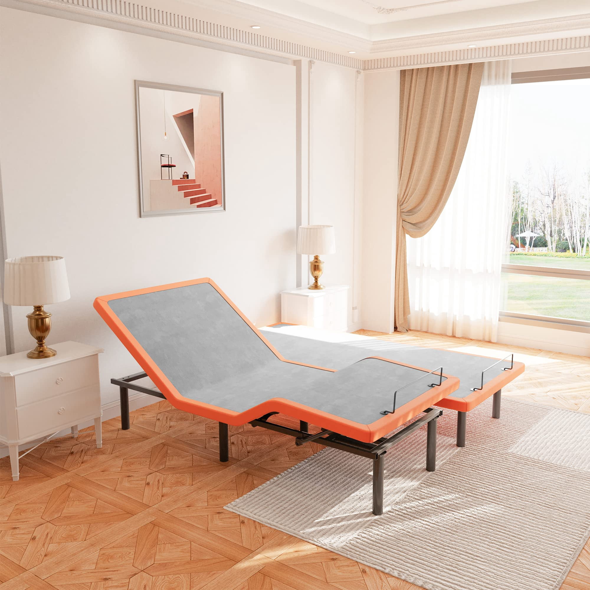 Adjustable Bed Frame Split King - Ergonomic Electric Bed Base, Foot ...