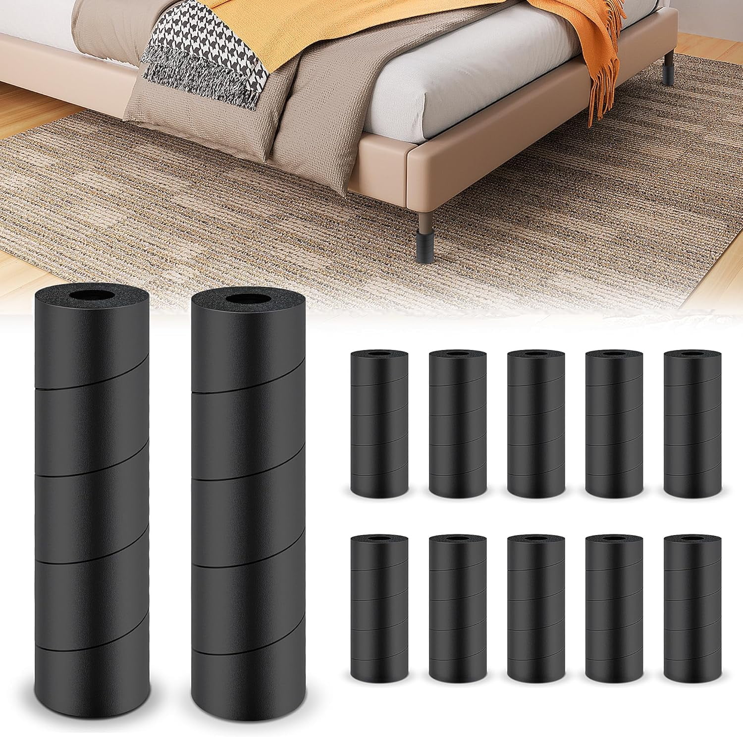 Adjustable Bed Frame Toe Protectors, Bed Frame Leg Covers, for ...