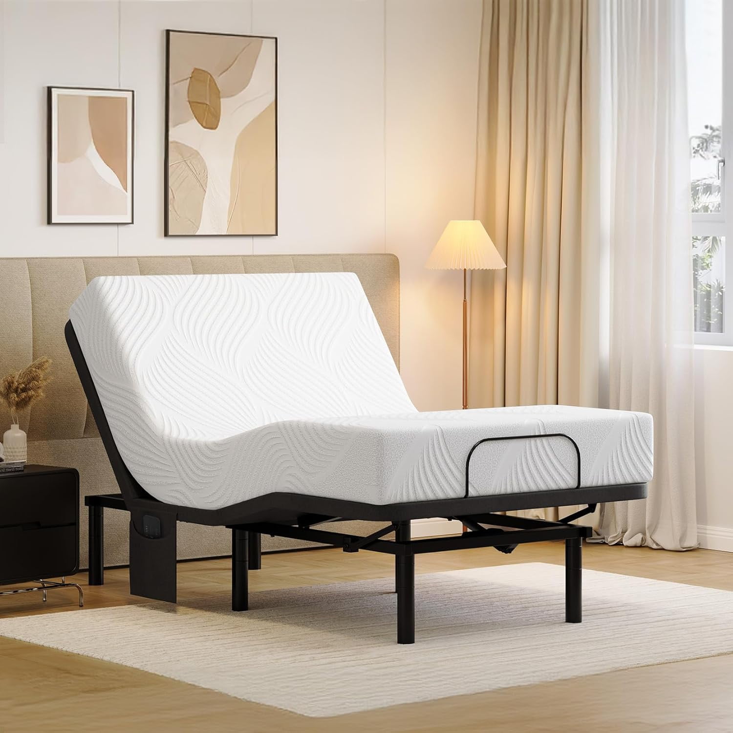 Adjustable Bed Frame Twin XL with 5 Height Options, High Thrust Quiet ...