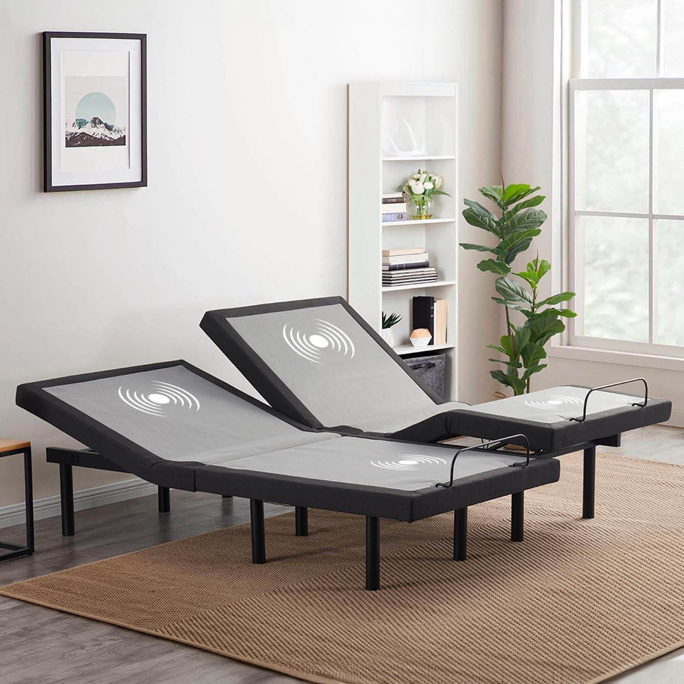 Adjustable Bed Frame, Zero clearance Adjustable Massage Bed Frame with ...