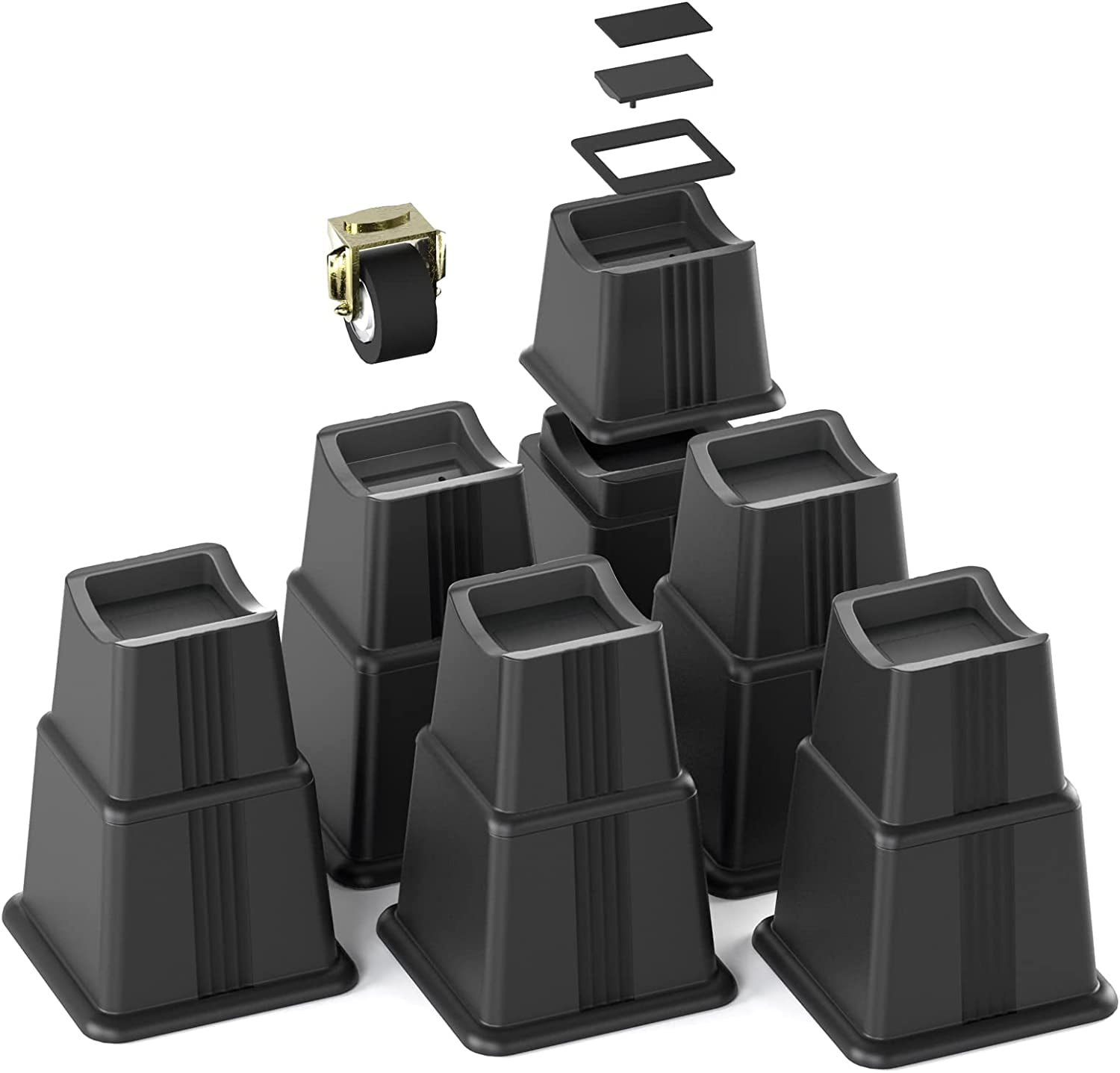 Adjustable Bed Furniture Risers Elevation in Heights 3", 5" or 8" Heavy ...