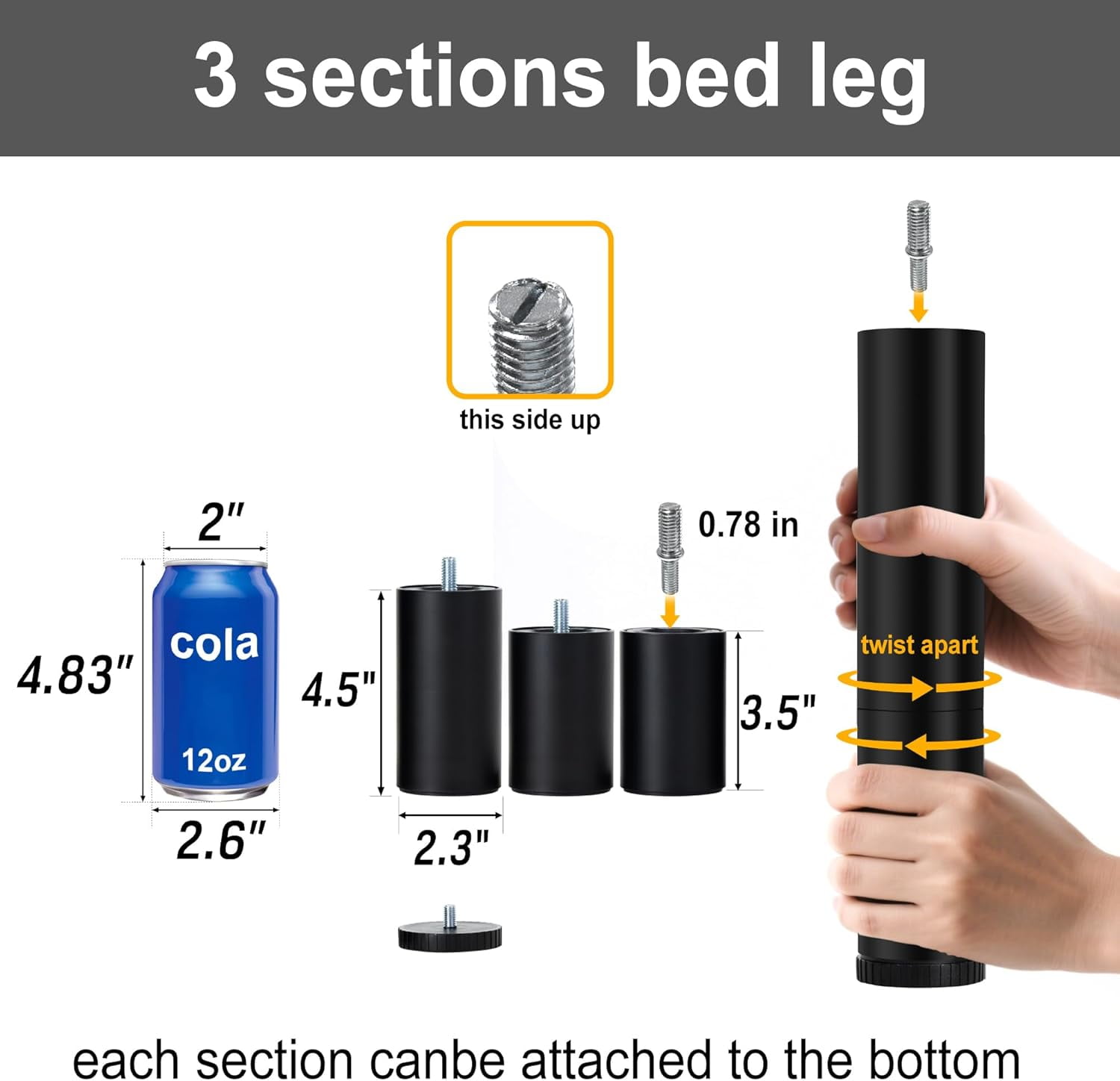 Adjustable Bed Legs Replacement for Adjustable Bed Base Frame, 4 Kind ...