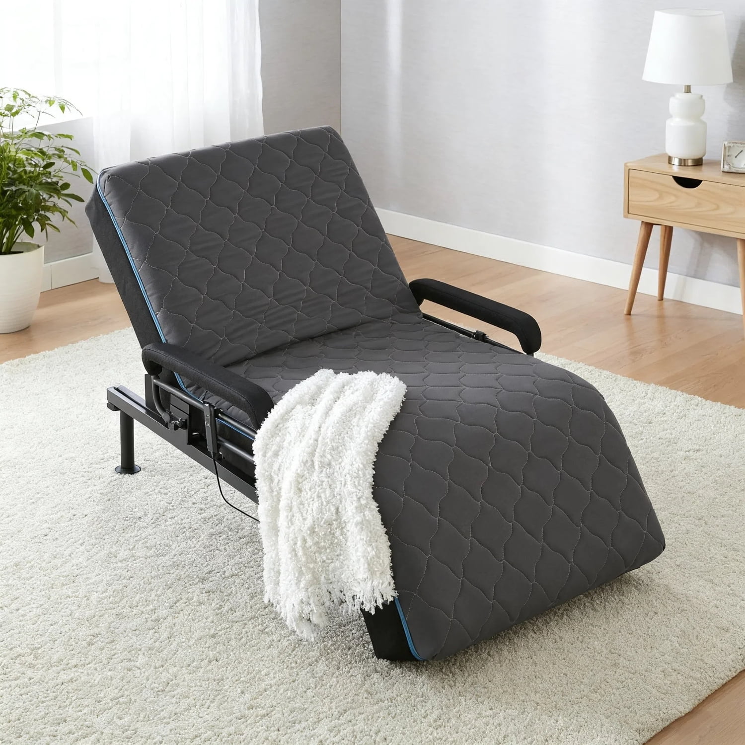 Montary Adjustable Bed Frame with Electric Sit to Stand Lift Assist for ...