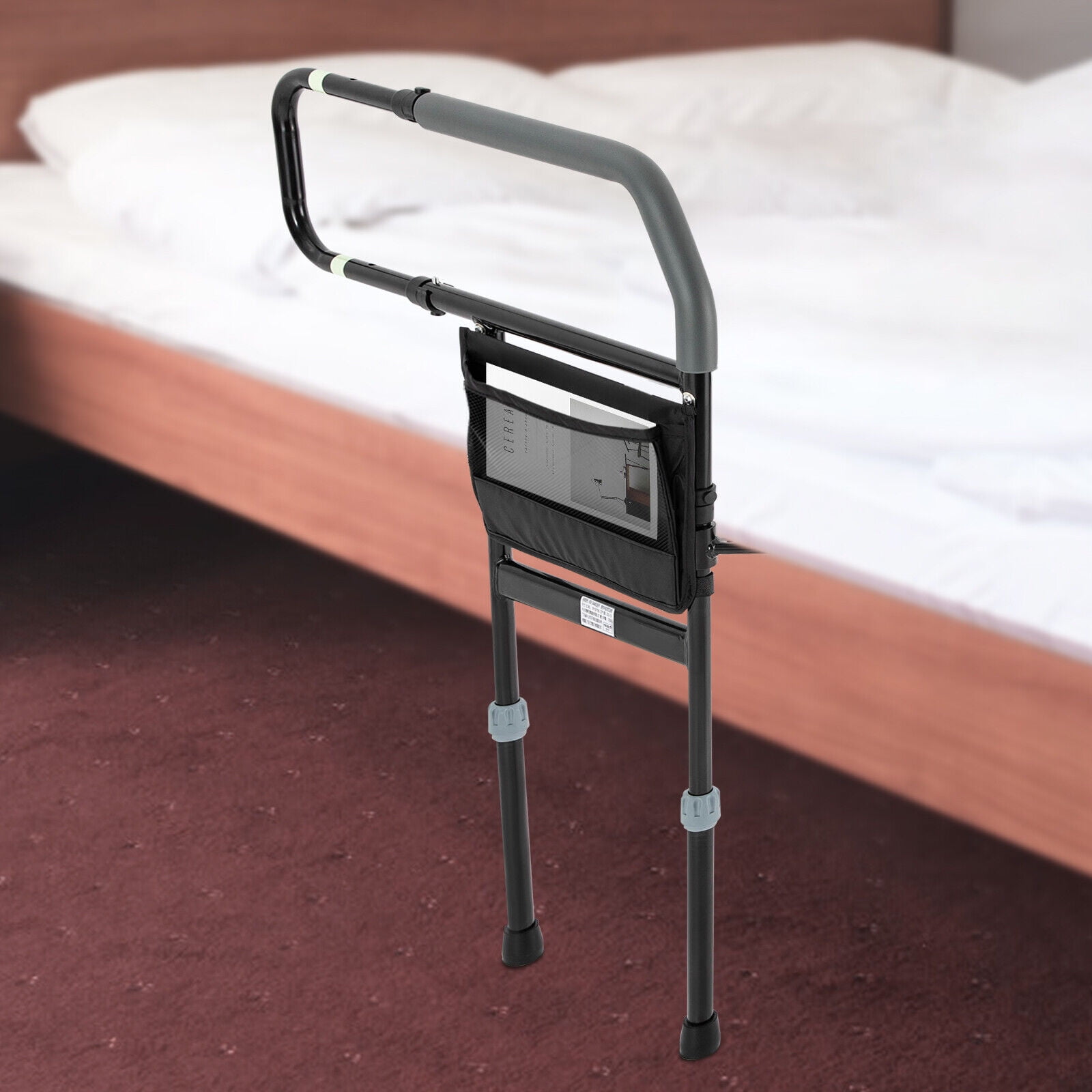Adjustable Bed Rails W/ Storage for Seniors Elderly Adults Medical ...