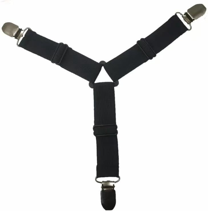 Adjustable Bed Sheet Clip, Black, Y-Shaped Design, with Metal Fasteners ...