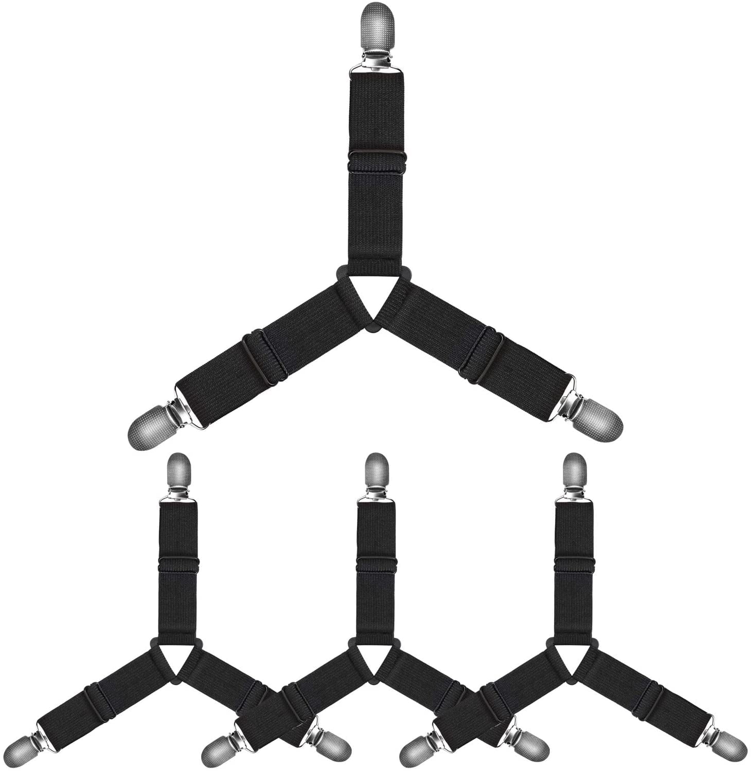 Adjustable Bed Sheet Holder Straps, Triangle Non-Slip Elastic Mattress ...