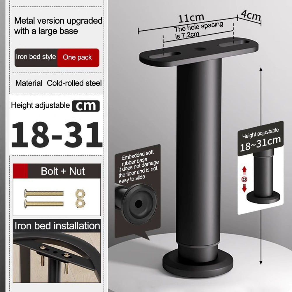 Adjustable Bed Support Frame with Anti-Slip Pads - Sturdy Steel ...