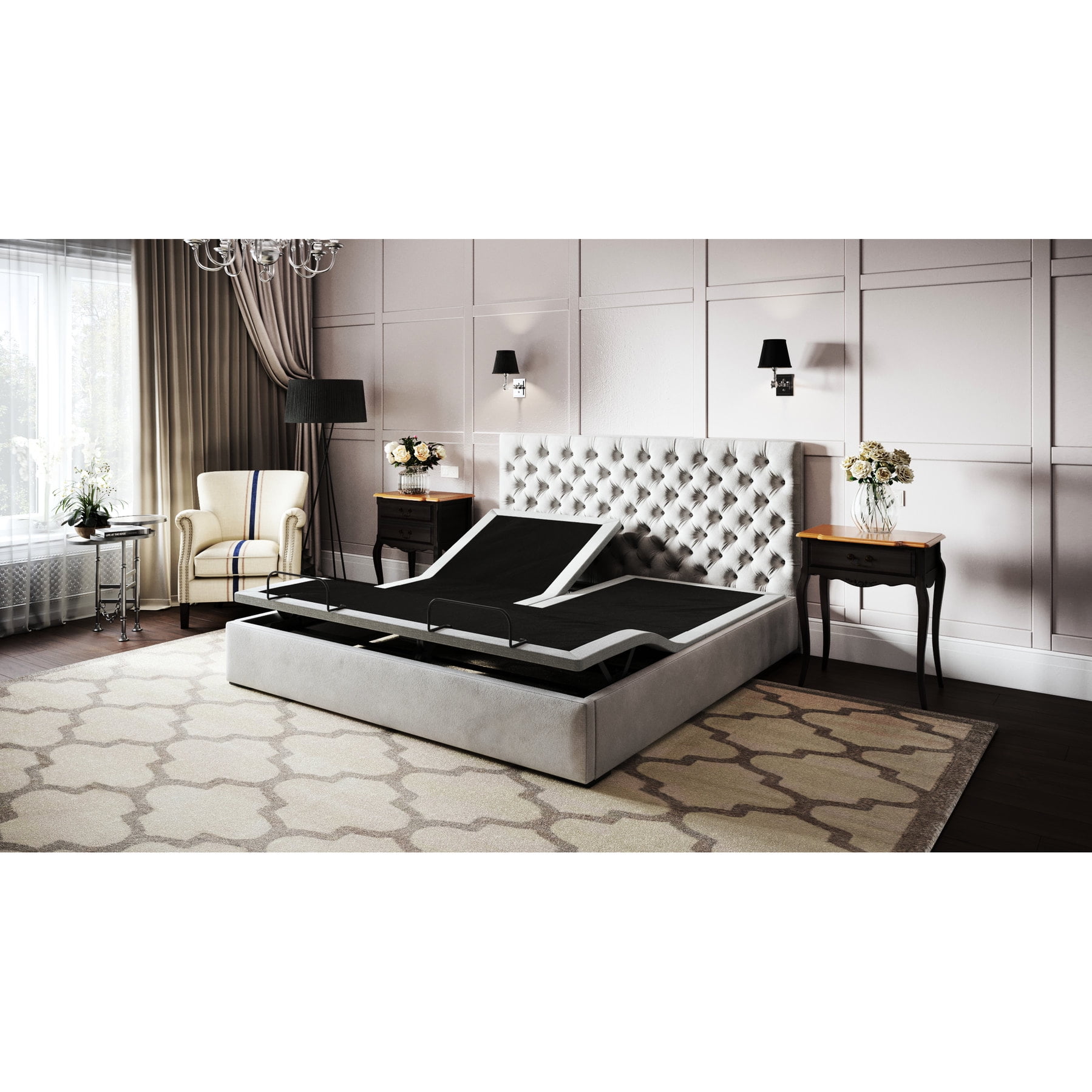 Adjustable Bed with Flexible Head | Head/Foot Adjustment, Under - bed ...