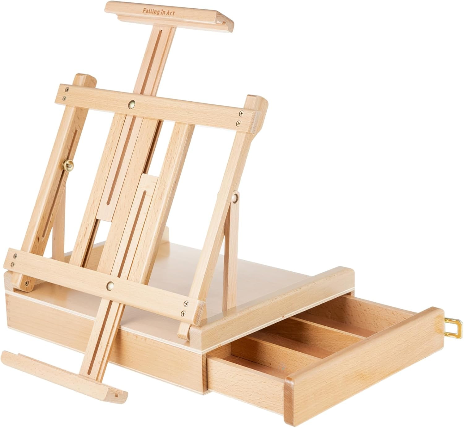 Adjustable Beechwood Tabletop Easel Box for Painting, Portable Desktop ...