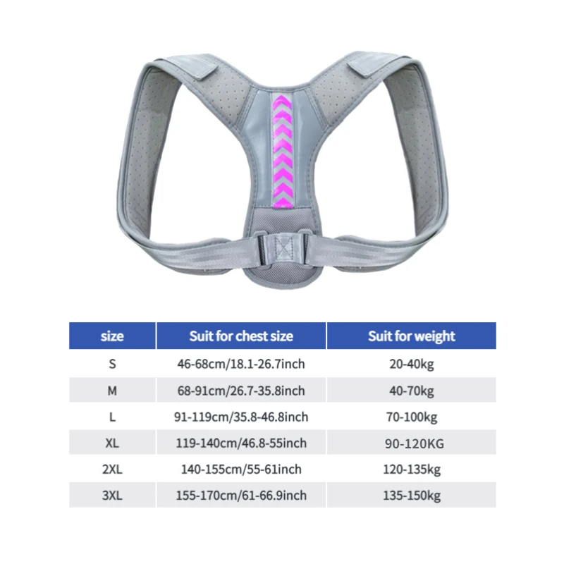 Adjustable Belt Back Shoulder Posture Corrector Clavicle Spine Support ...