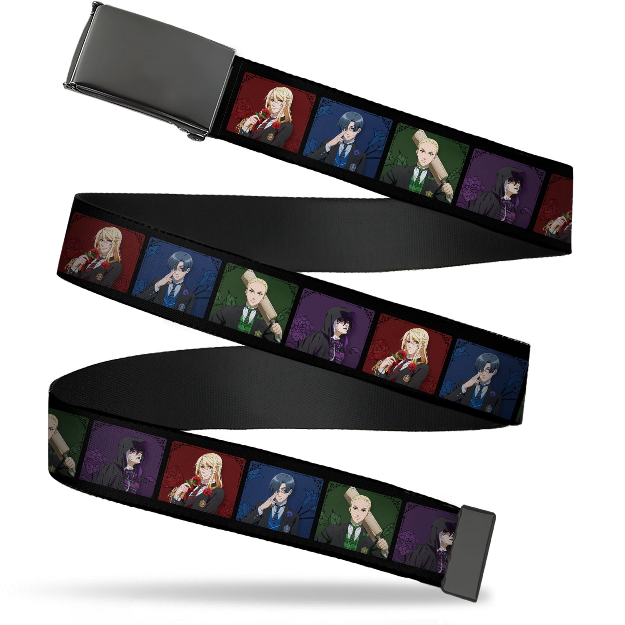 Adjustable Belt, Clamp Buckle, Cut-to-Fit, Black Butler House Head Pose ...