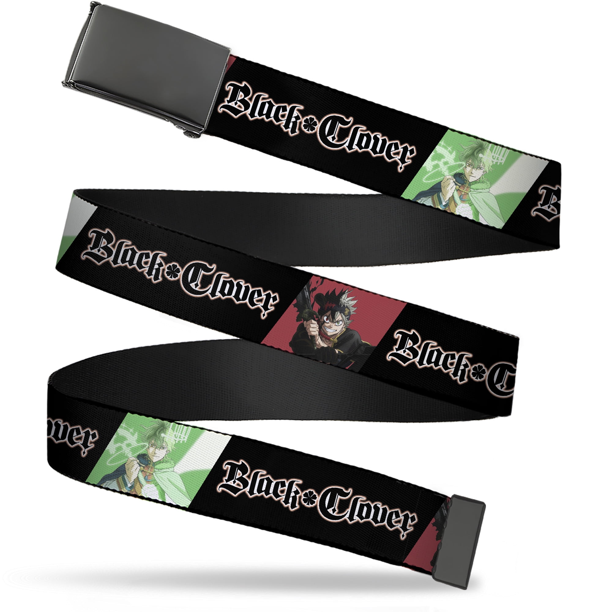 Adjustable Belt, Clamp Buckle, Cut-to-Fit, Black Clover Asta and Yuno ...