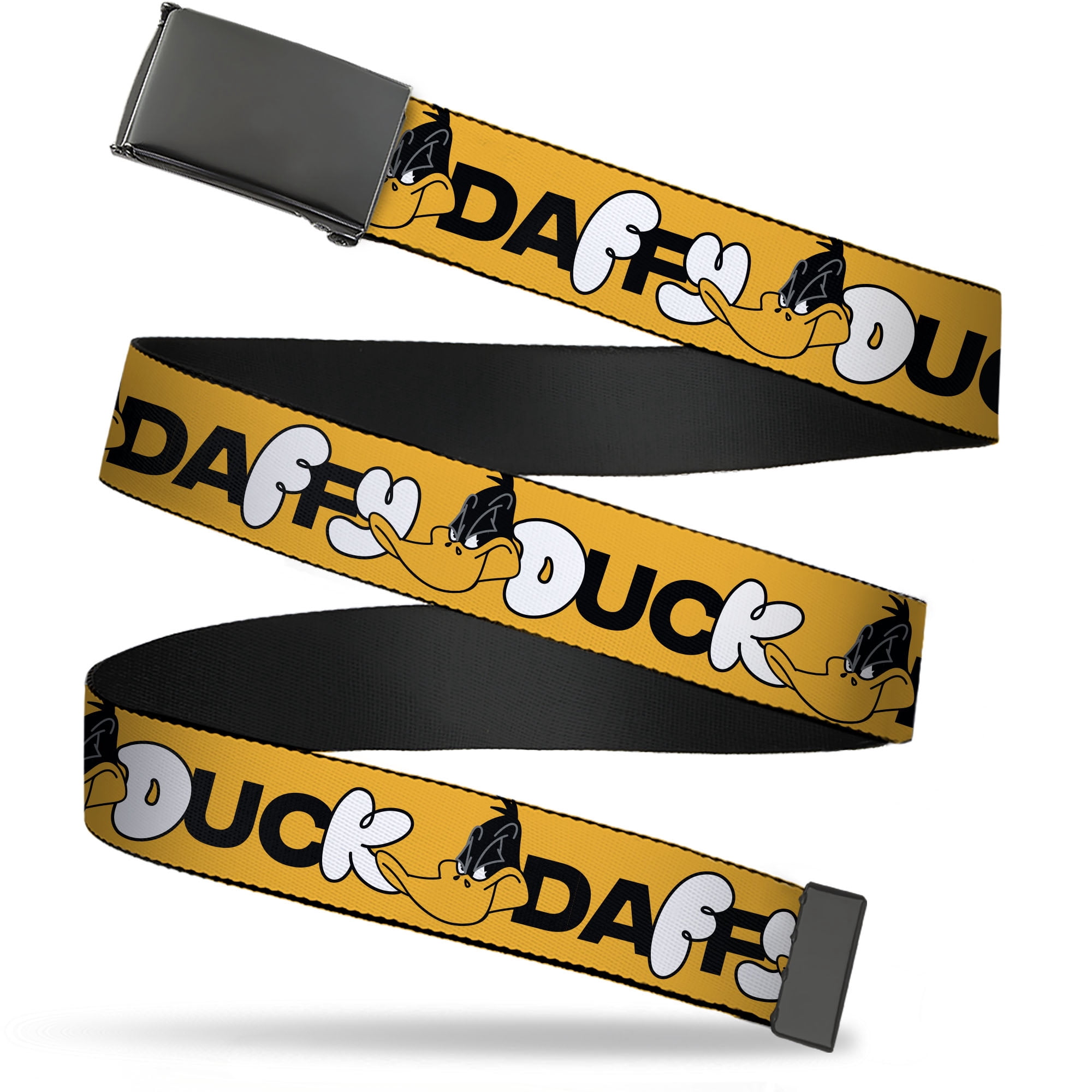 Adjustable Belt, Clamp Buckle, Cut-to-Fit, Daffy Duck Smiling Face Text ...