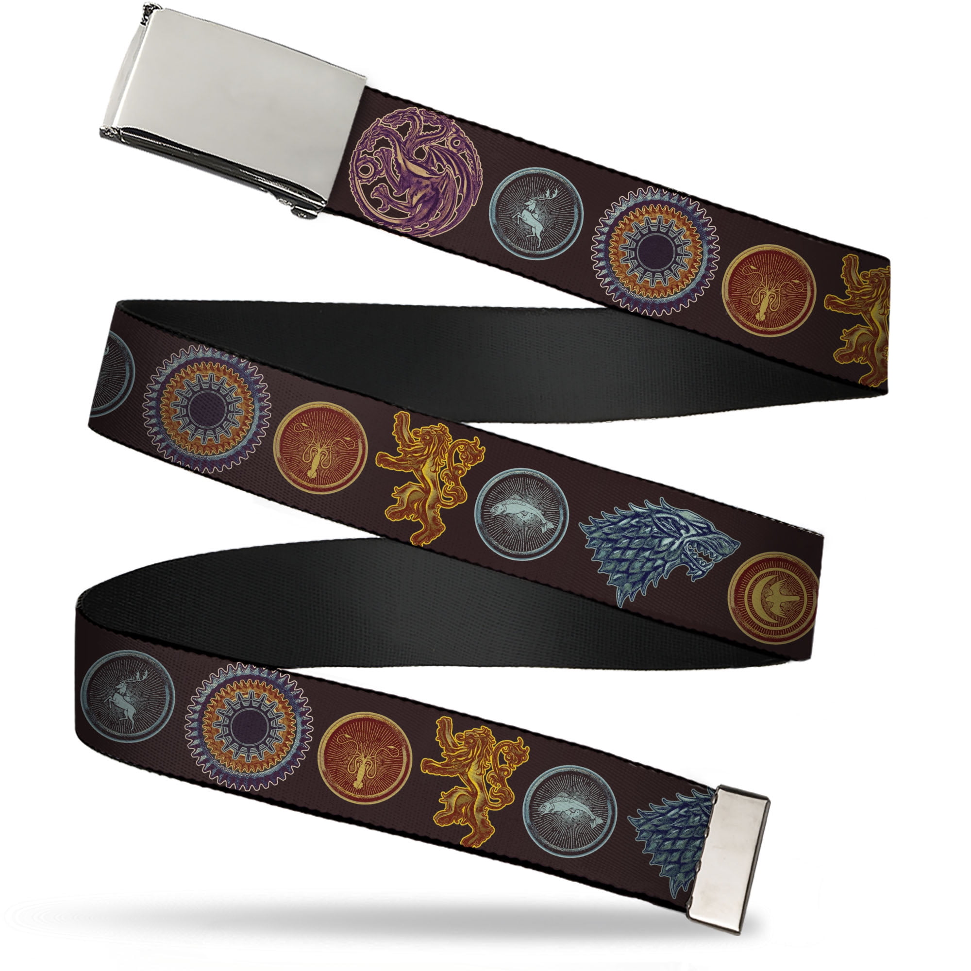 Adjustable Belt, Clamp Buckle, Cut-to-Fit, Game Of Thrones Eight House ...