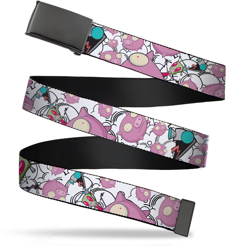 Adjustable Belt, Clamp Buckle, Cut-to-Fit, Invader Zim Gir and Piggy ...
