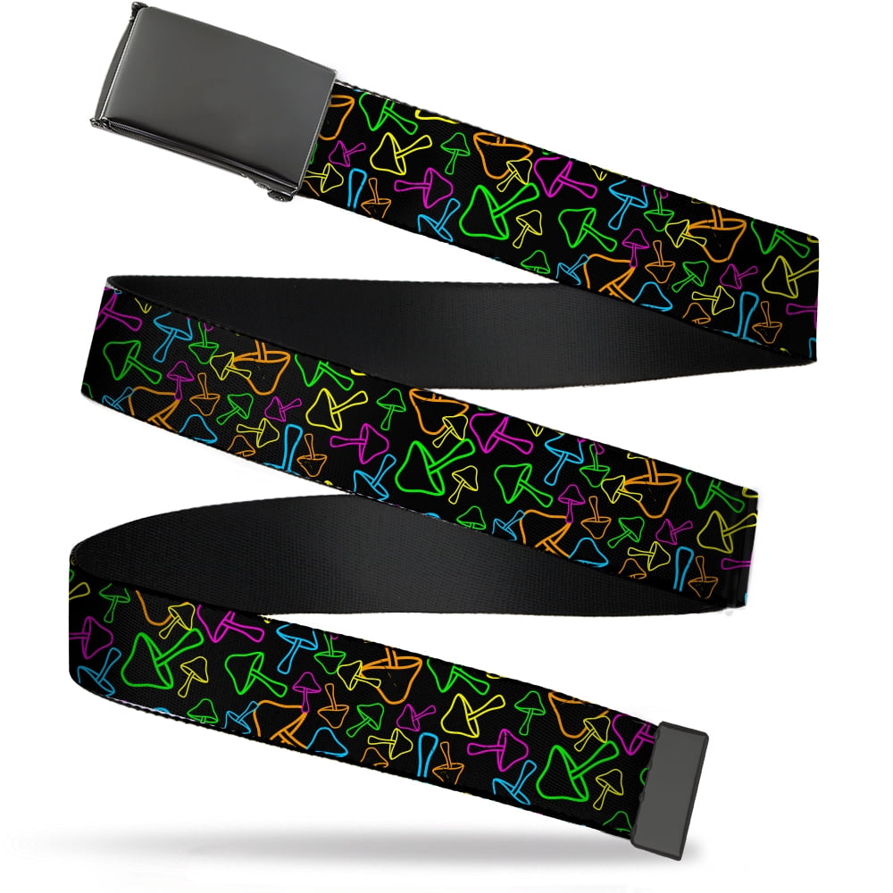 Adjustable Belt, Clamp Buckle, Cut-to-Fit, Mushroom Outline Scattered ...