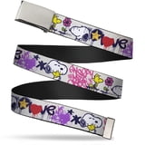 Adjustable Belt, Clamp Buckle, Cut-to-Fit, Peanuts Snoopy and Woodstock ...