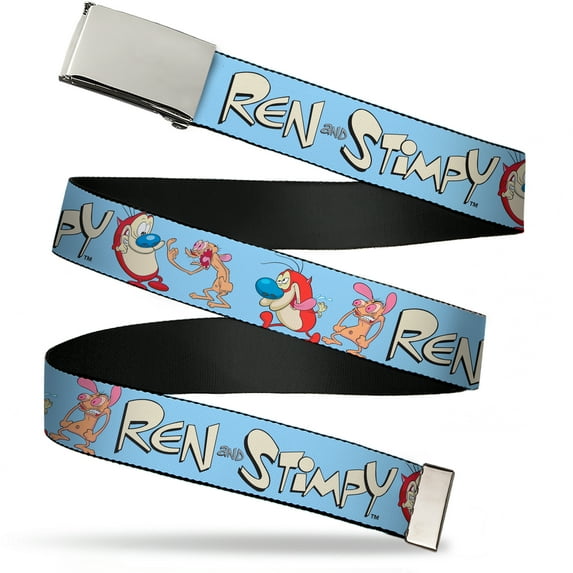 Adjustable Belt, Clamp Buckle, Cut-to-Fit, Ren and Stimpy Title Logo ...