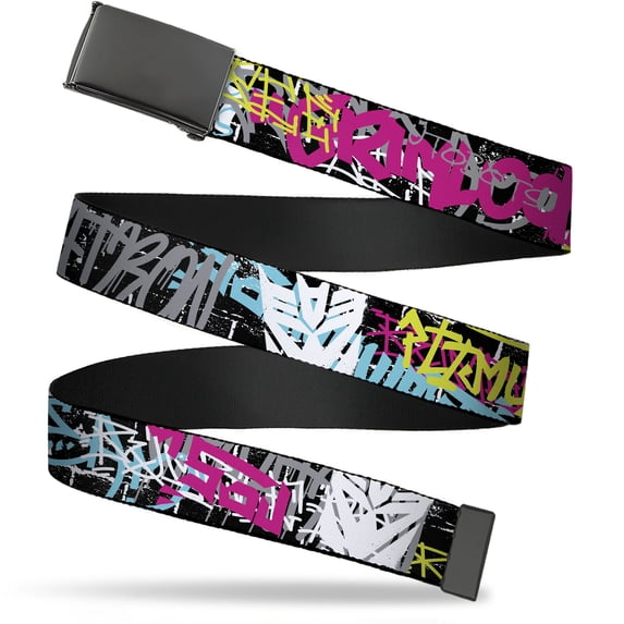 Adjustable Belt, Clamp Buckle, Cut-to-Fit, Transformers Icons and Names ...