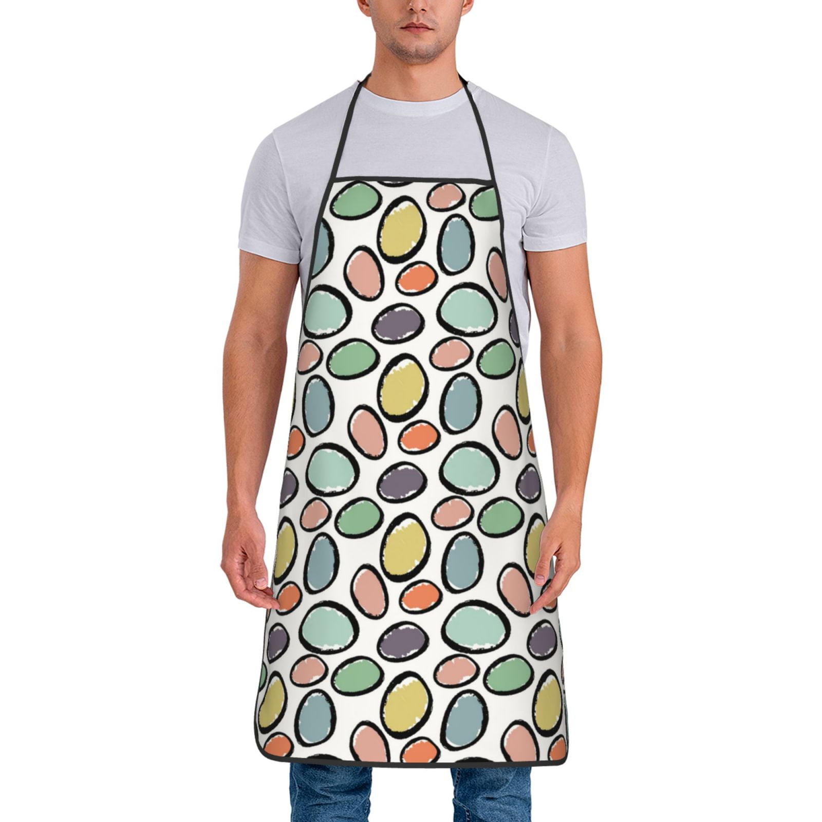 Adjustable Bib Apron - Abstract geometric pattern Waterdrop Resistant ...