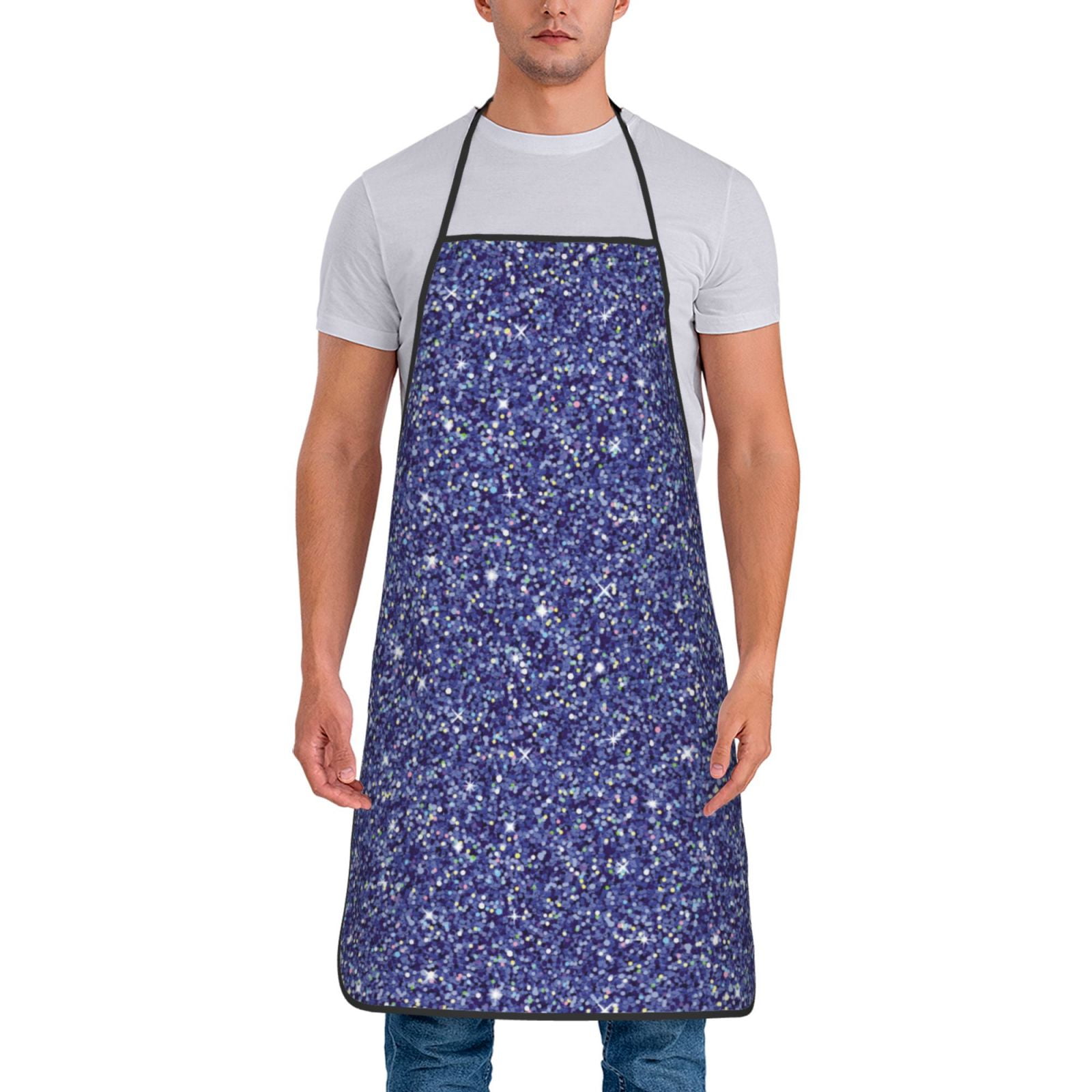 Adjustable Bib Apron - Blue Glitter lightning J Waterdrop Resistant ...