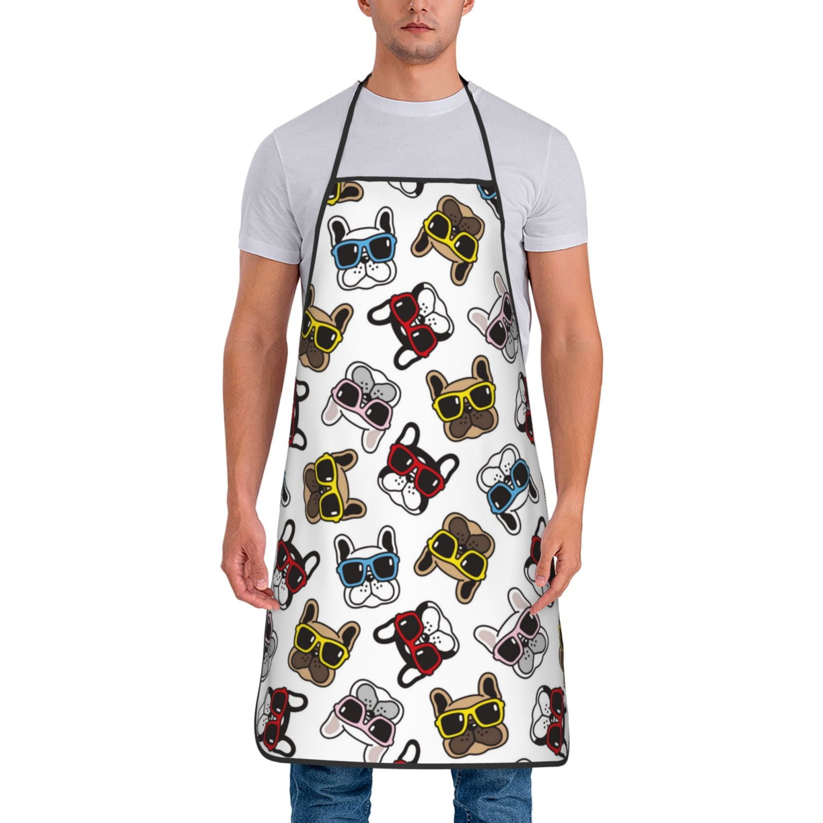Adjustable Bib Apron - Bulldog Sunglasses Face Waterdrop Resistant ...