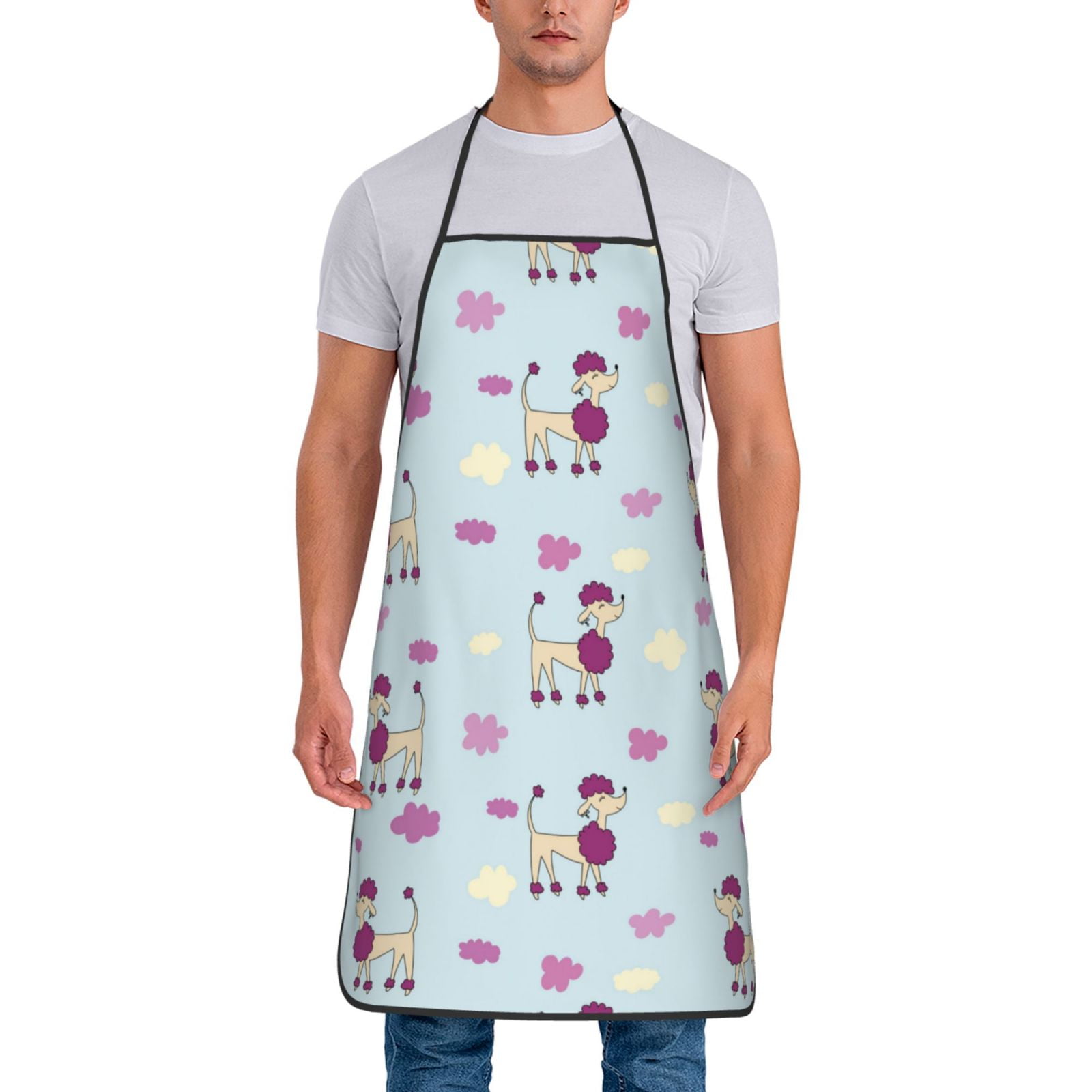 Adjustable Bib Apron - Funny Cute Poodle Dog_A Waterdrop Resistant ...