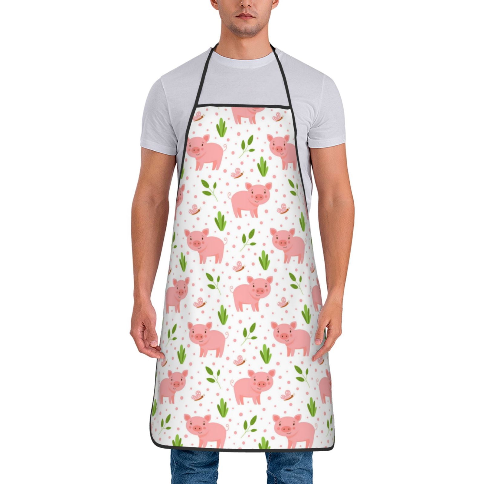 Adjustable Bib Apron - Funny Little Pigs Waterdrop Resistant Cooking ...