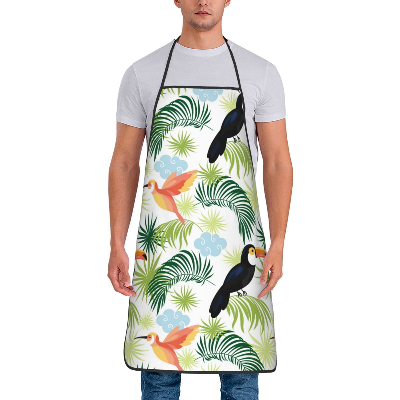 Adjustable Bib Apron - Toucan and Hummingbird Waterdrop Resistant ...
