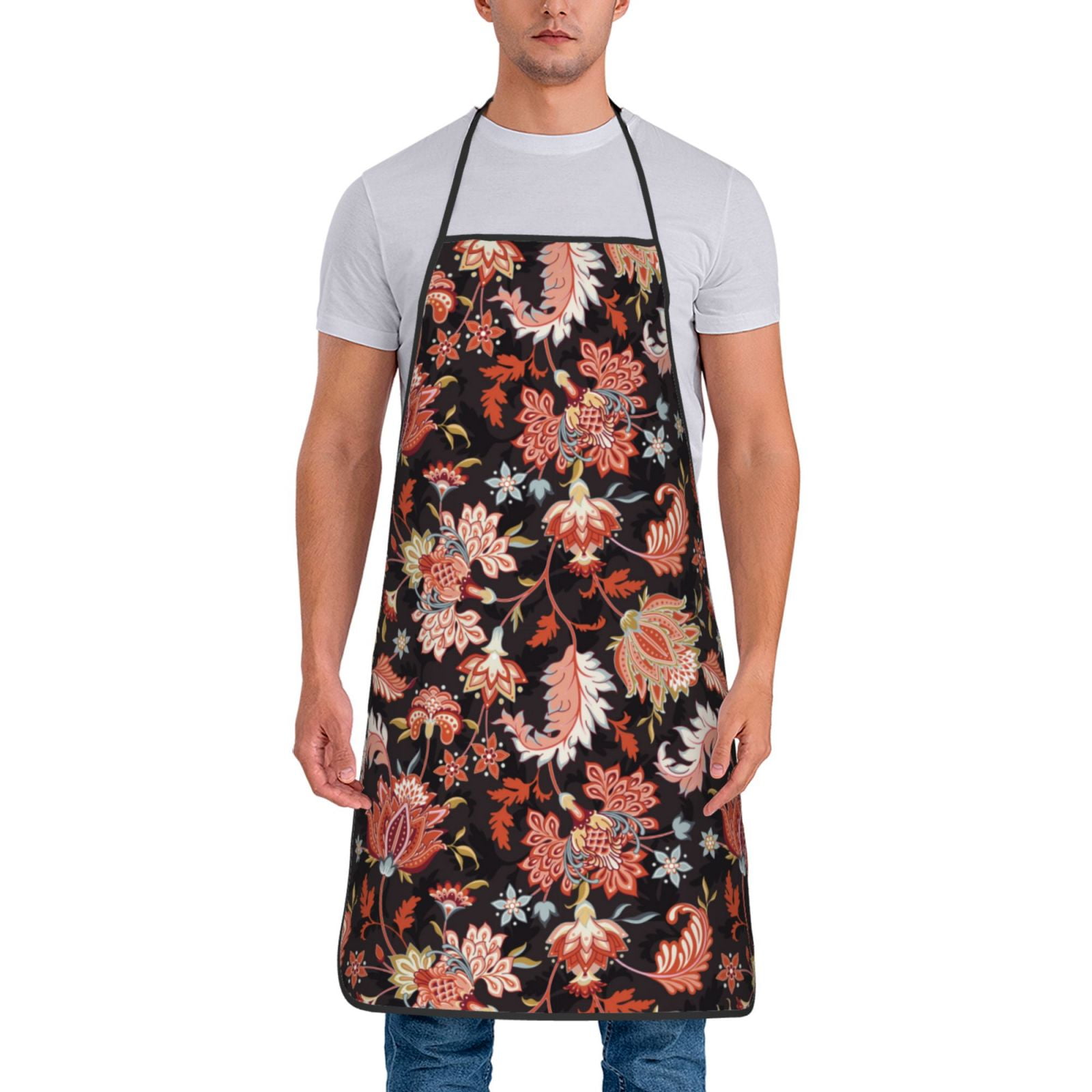 Adjustable Bib Apron - beautiful flowers Waterdrop Resistant Cooking ...